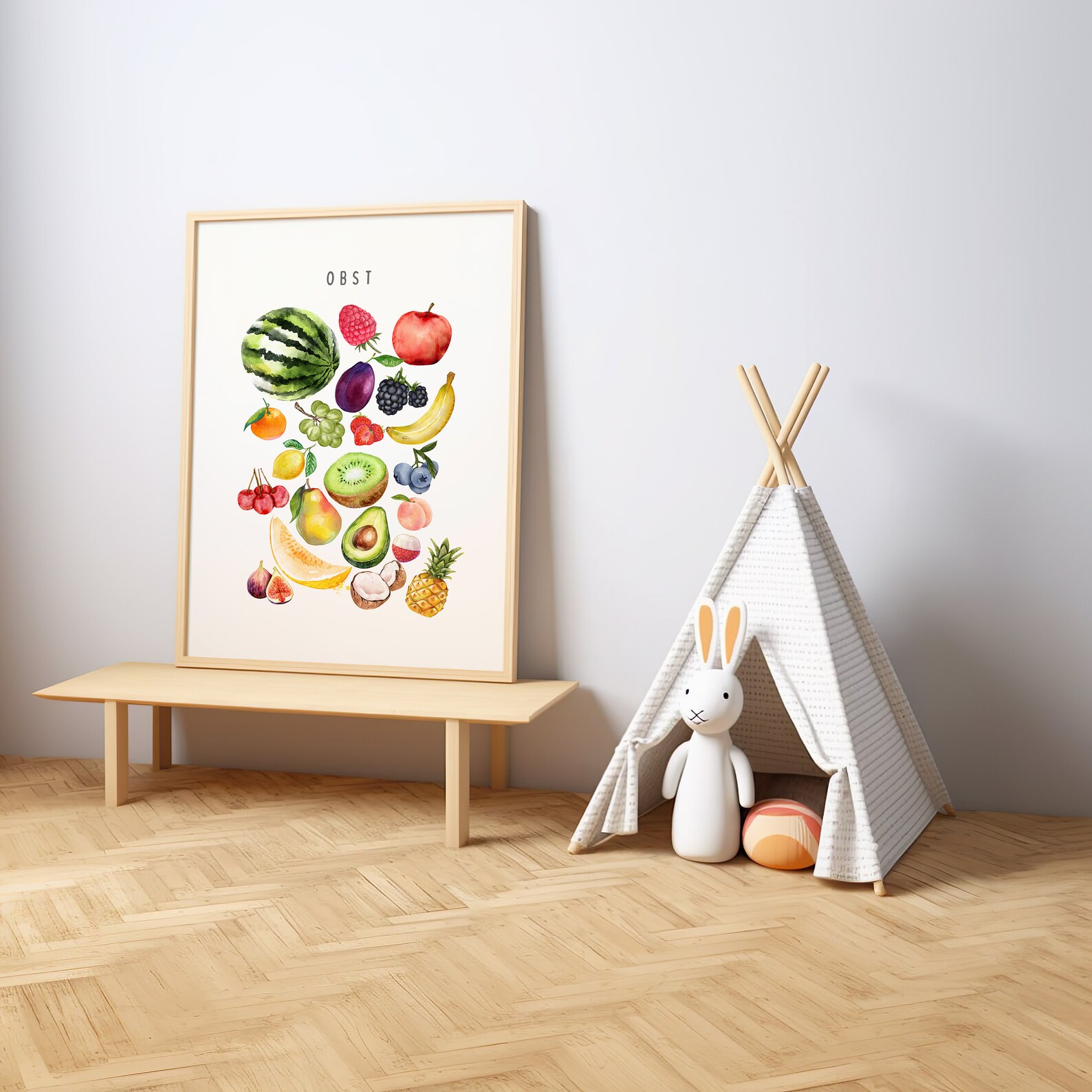 Fruits Poster, Rainbow Fruits, Classroom Poster, Nursery Wall Art ...