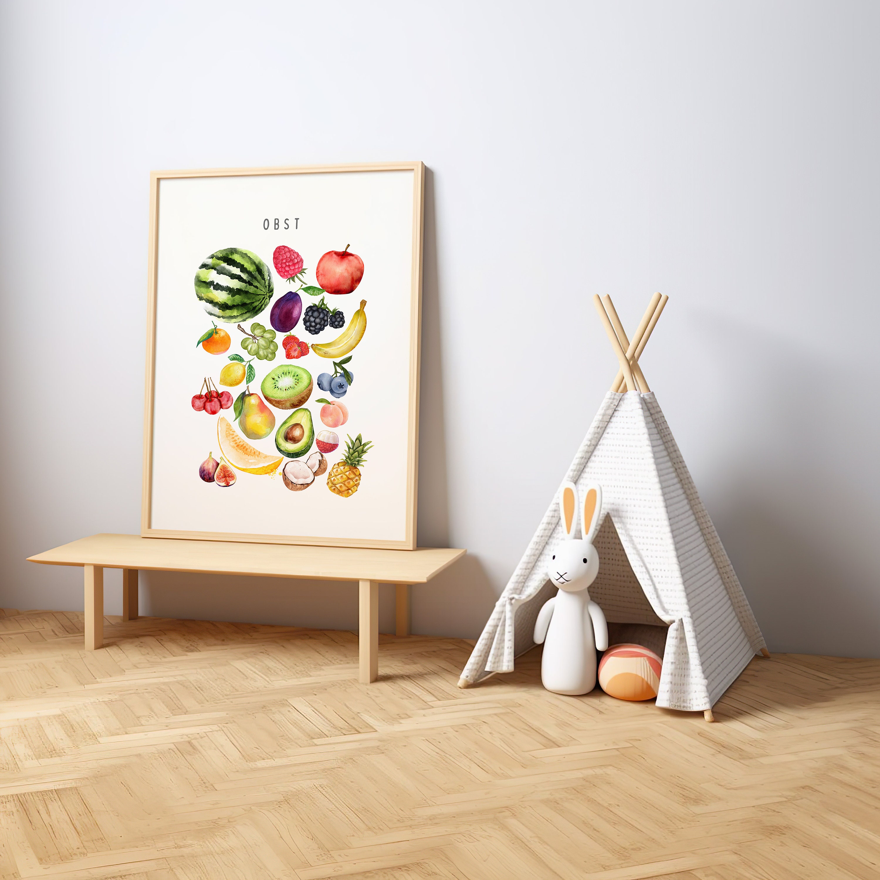 Fruits Poster, Rainbow Fruits, Classroom Poster, Nursery Wall Art ...