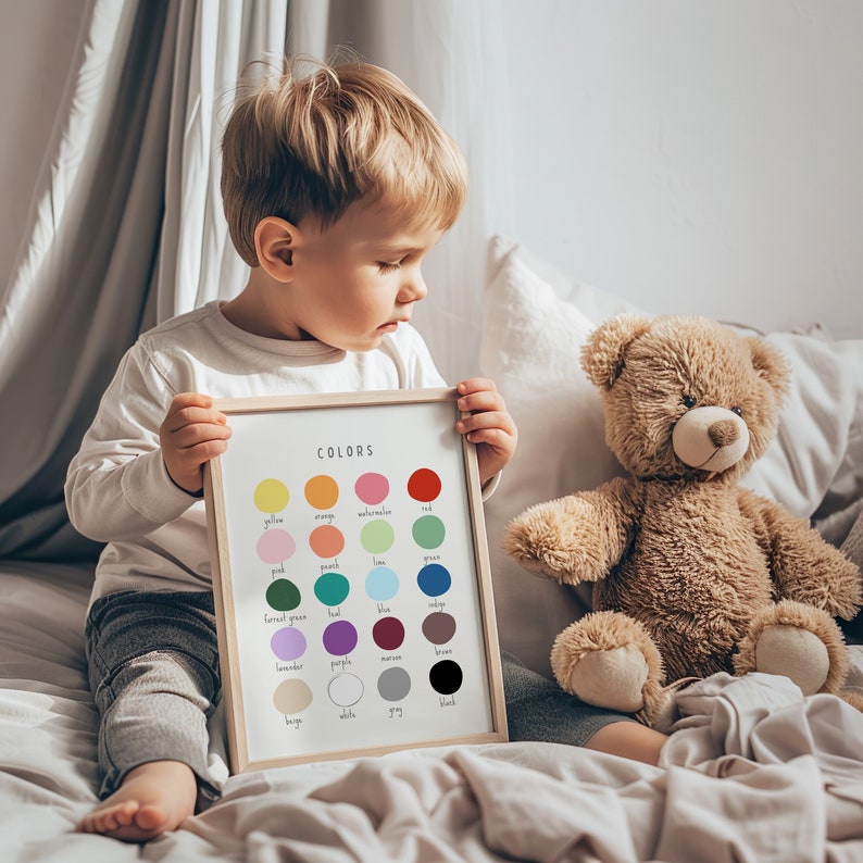 Colors Poster Set, Colors Print, Classroom Poster, Nursery Wall Art ...