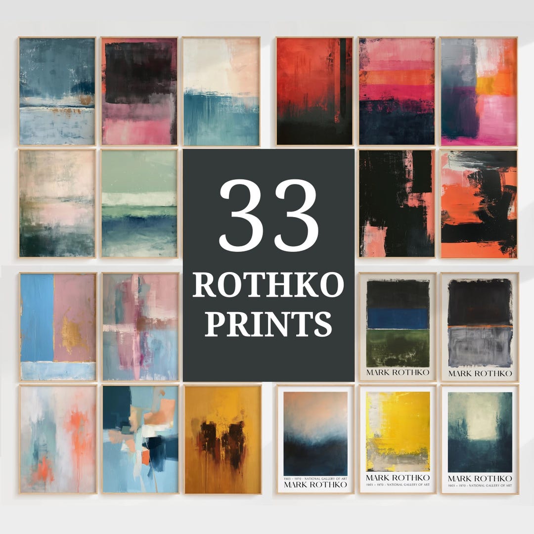 Mark Rothko Set of 33 Wall Art Prints, Mark Rothko Print, Rothko Art ...