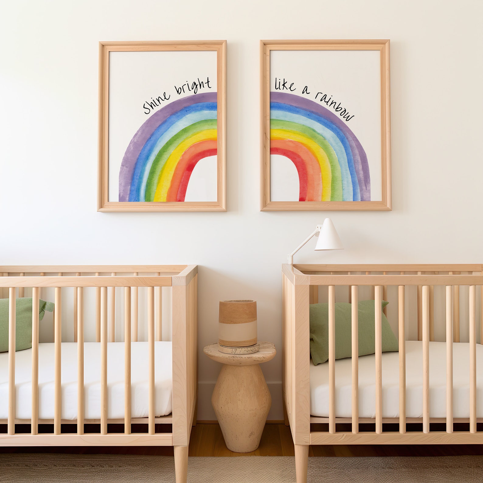 Shine Bright Poster Set, Rainbow Poster, Poster Set of 2, Toddler Wall ...