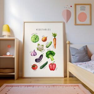 Vegetables Poster, Rainbow Vegetables, Classroom Poster, Nursery Wall ...