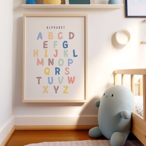 Alphabet Poster, ABC Print, Watercolour Alphabet, Nursery Wall Art ...