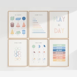 Nursery Decor Bundle, Set of 33 Educational Posters, Classroom Decor ...