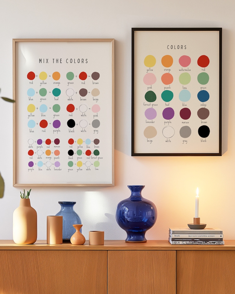 Colors Poster Set, Colors Print, Classroom Poster, Nursery Wall Art ...