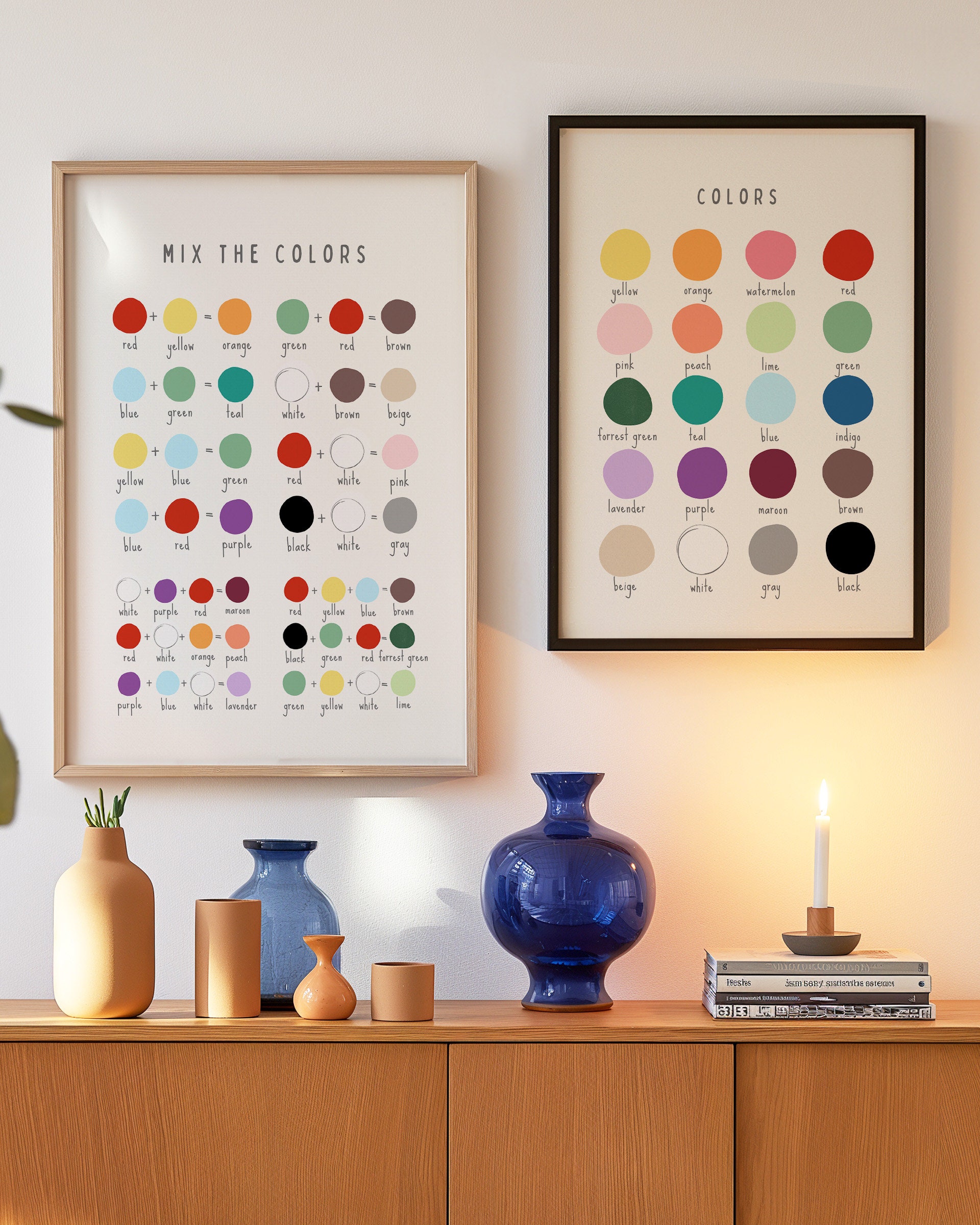 Colors Poster Set, Colors Print, Classroom Poster, Nursery Wall Art ...