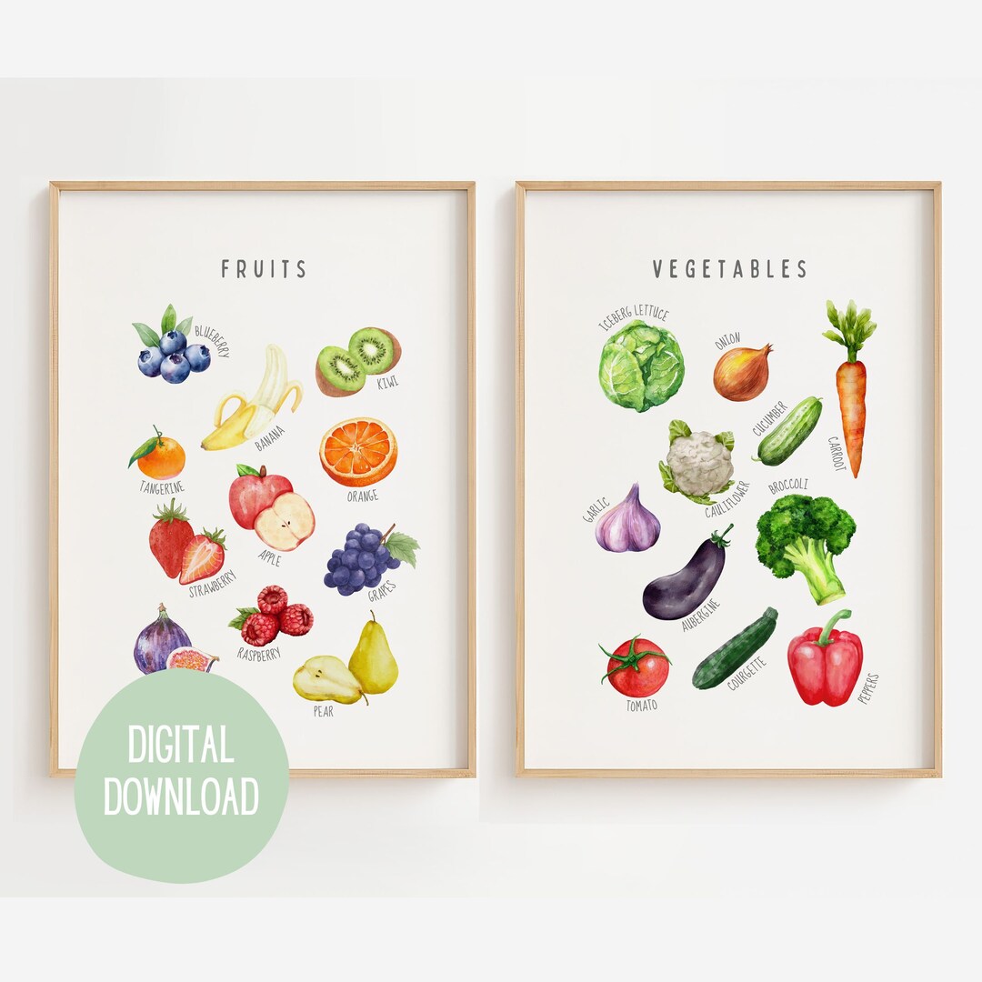 Vegetables Poster, Rainbow Vegetables, Classroom Poster, Nursery Wall ...
