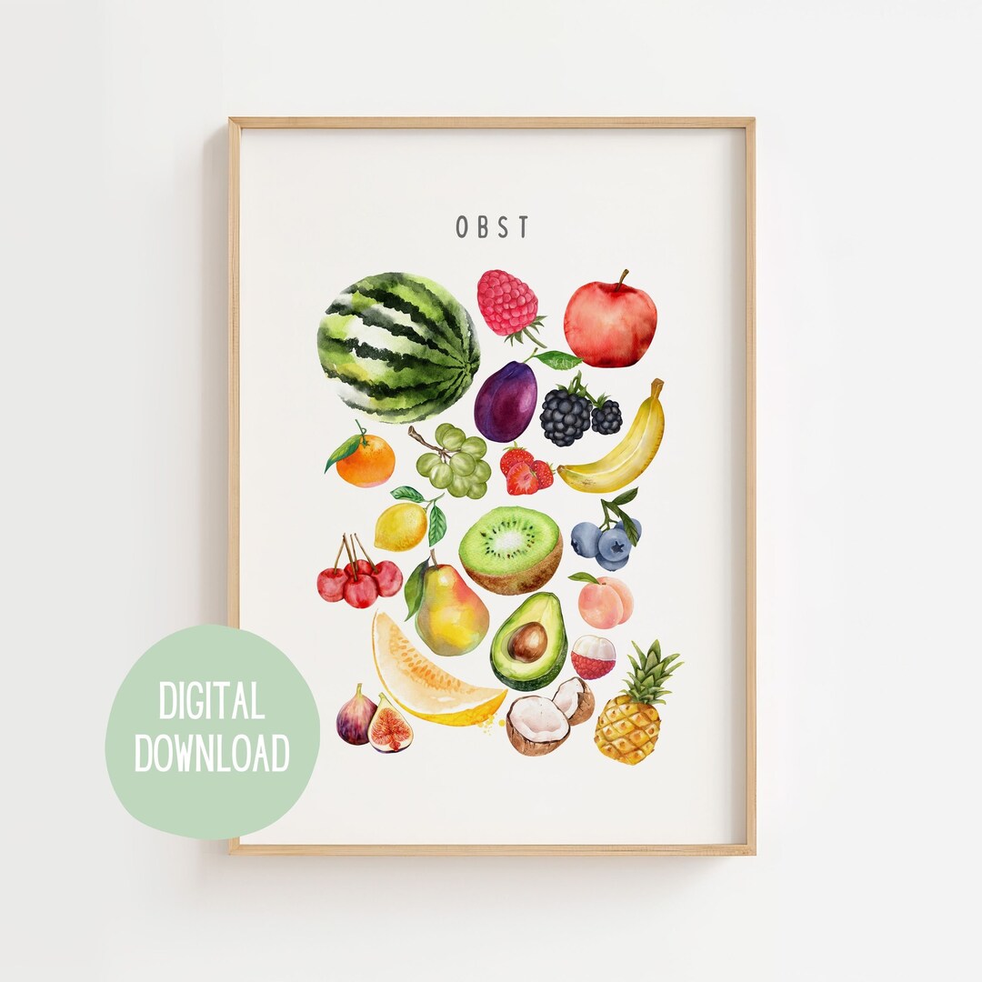 Fruits Poster, Rainbow Fruits, Classroom Poster, Nursery Wall Art ...