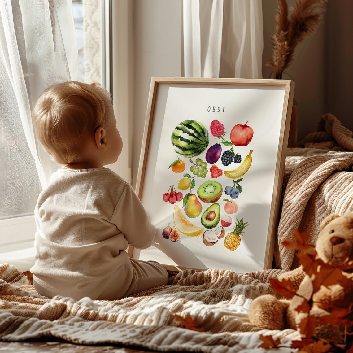 Fruits Poster, Rainbow Fruits, Classroom Poster, Nursery Wall Art ...