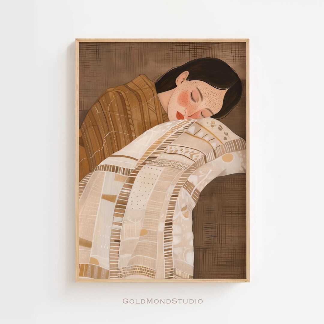 Modern Wall Art, Sleeping Woman Print, Vintage Print, Minimalist Print ...