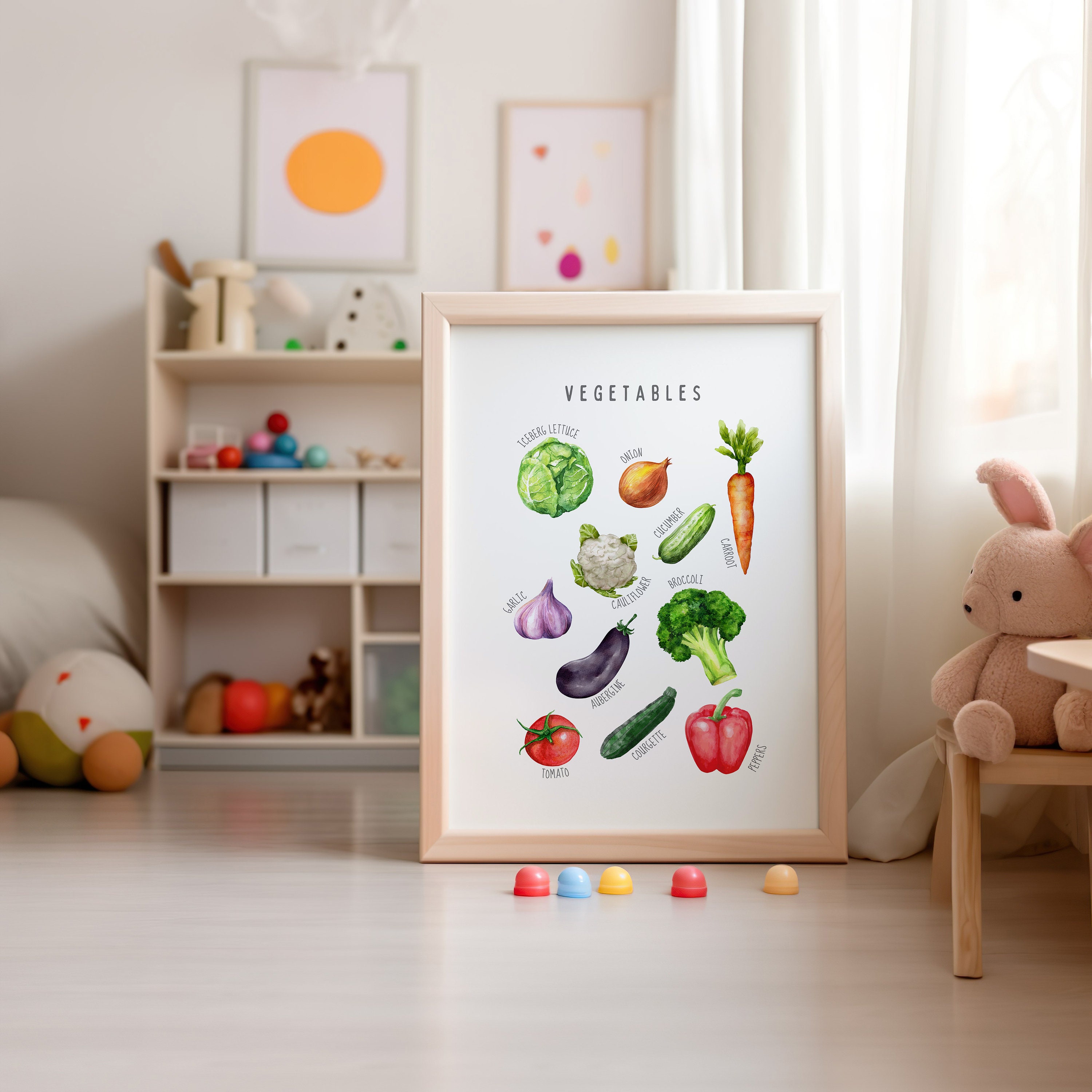 Vegetables Poster, Rainbow Vegetables, Classroom Poster, Nursery Wall ...