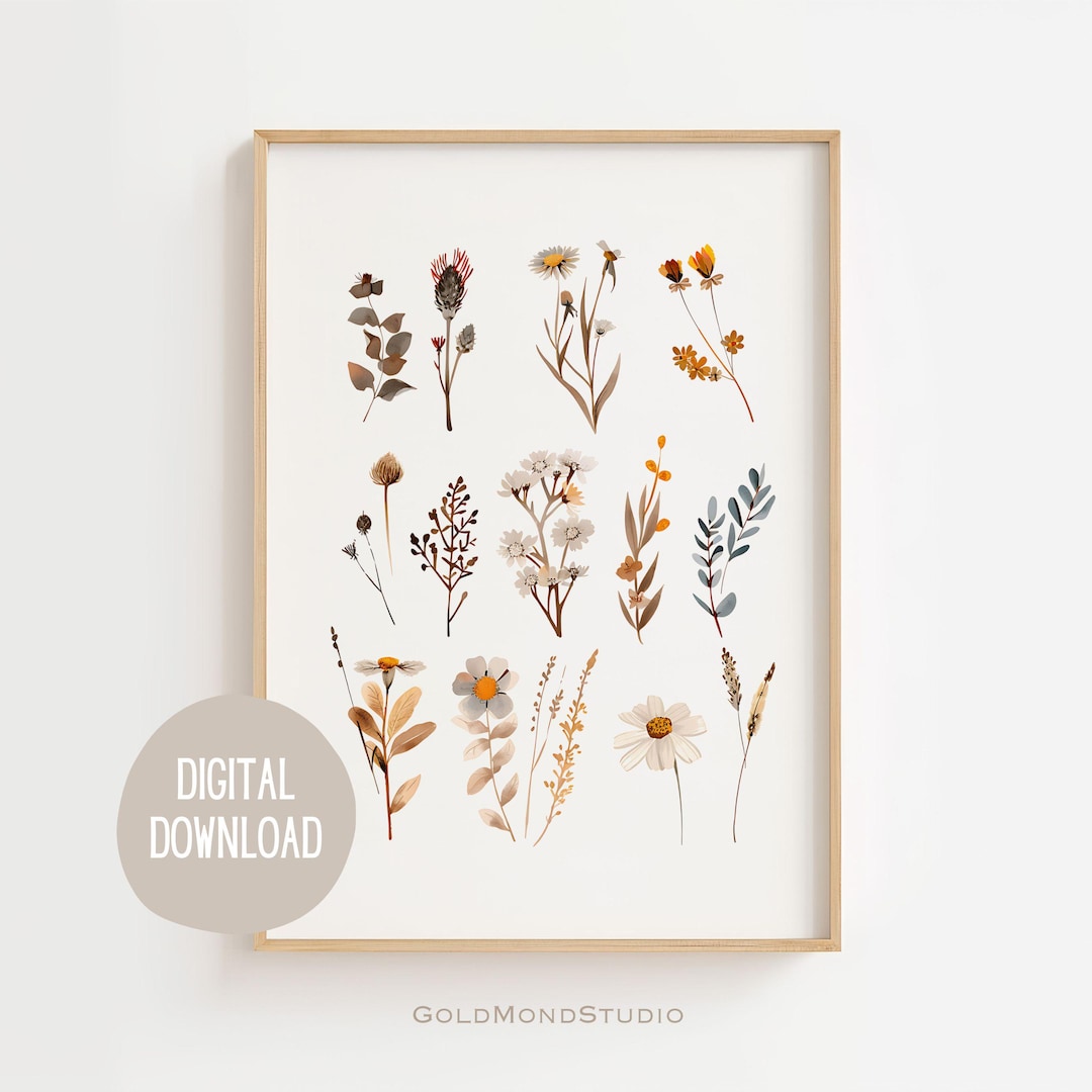 Spring Poster, Wildflower Poster, Spring Print, Botanic Print, Living ...