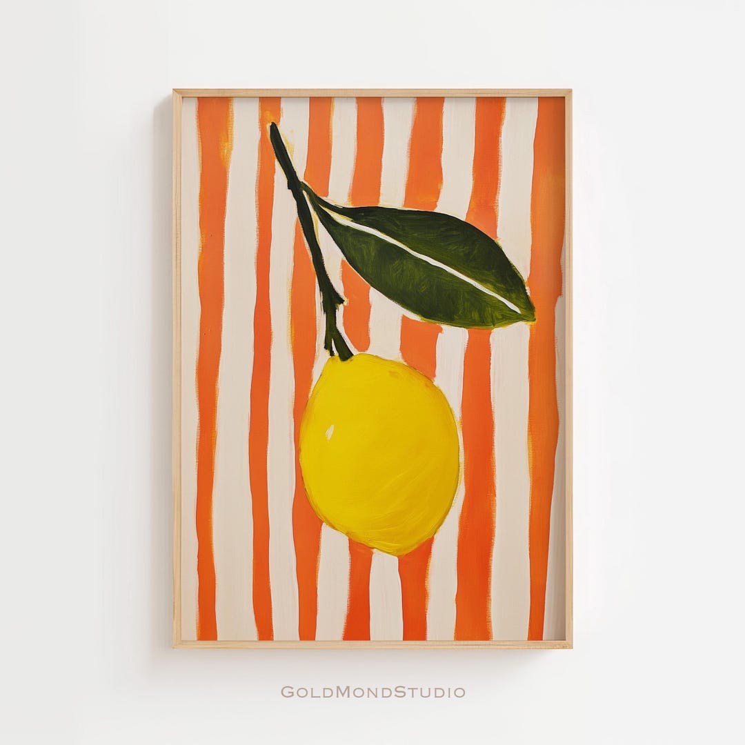Modern Lemon Kitchen Print, Lemon Poster, Trendy Modern Kitchen Wall ...