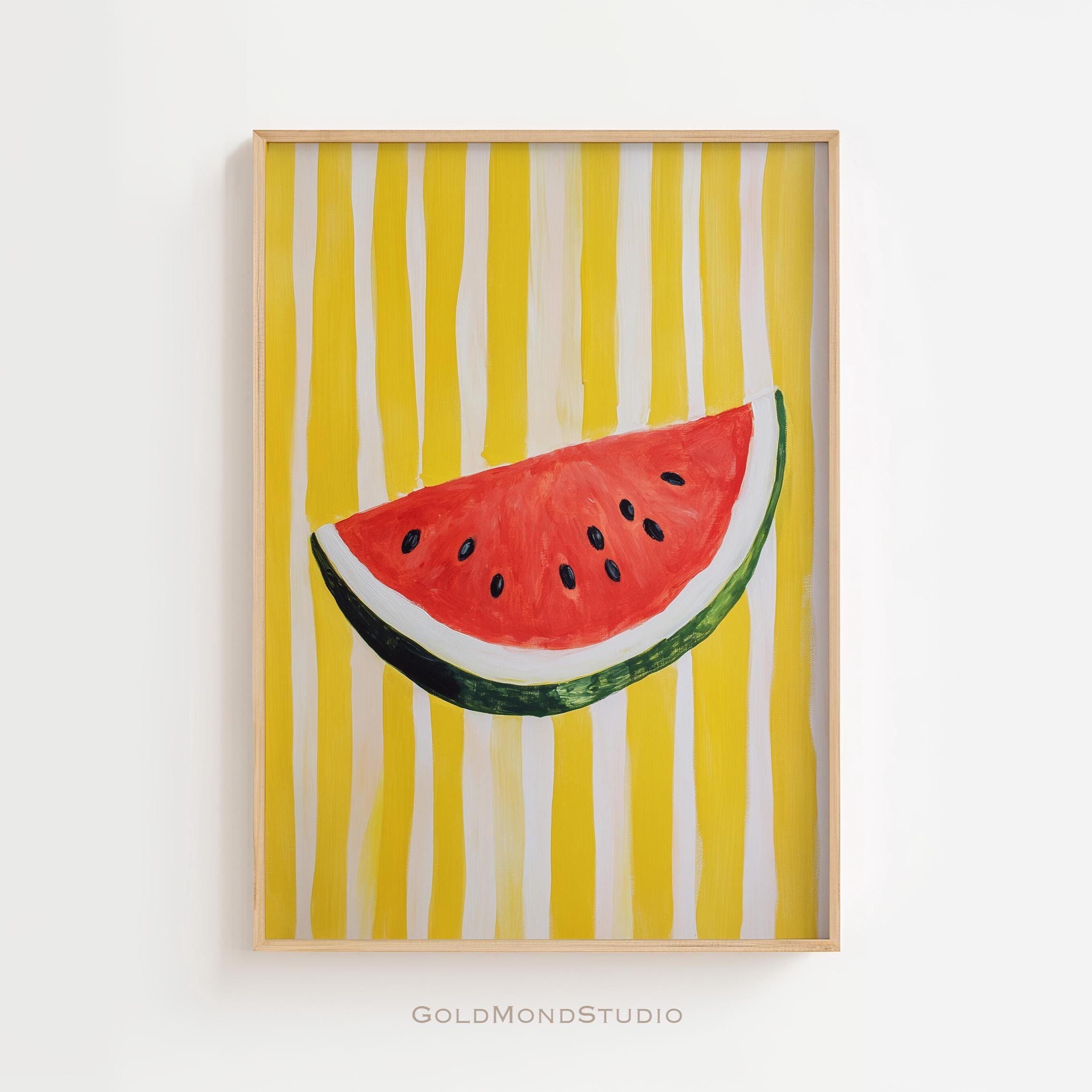 Modern Watermelon Kitchen Print, Watermelon Wall Art, Trendy Modern ...