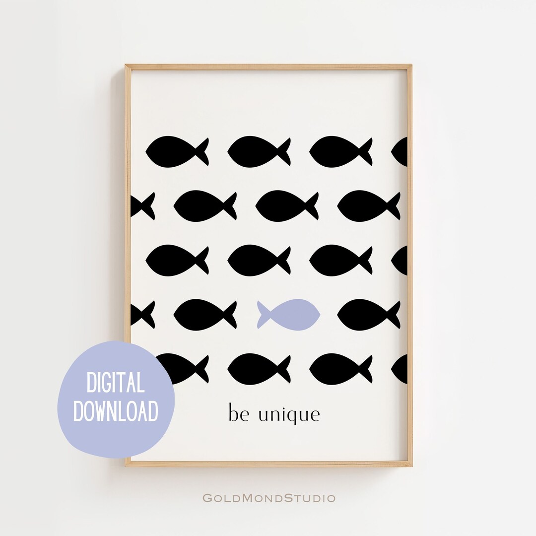 Affirmation Poster, Inspirational Poster, Be Unique, Nursery Printable ...