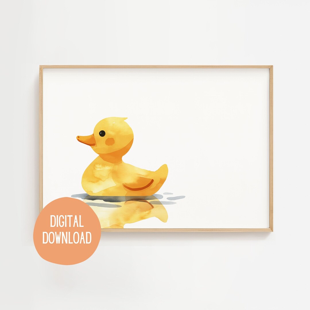 Bathroom Poster, Rubber Duck Poster, Nursery Room Wall Art, Playroom ...