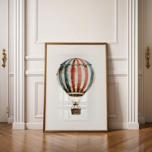 Hot Air Balloon Print, Vintage Poster, Hot Air Balloon Print, Travel ...