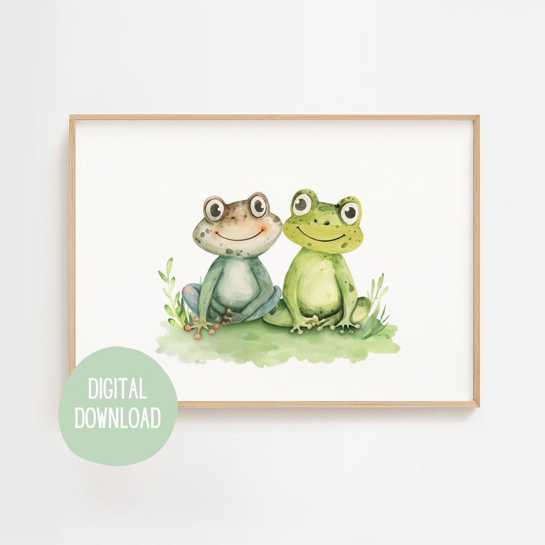 Frog and Toad Poster, Watercolor Frog Poster, Boho Nursery Decor ...