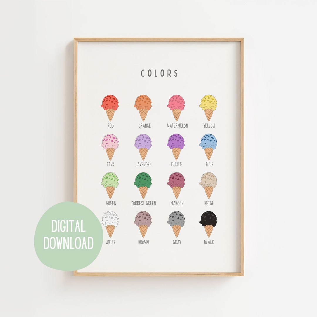 Colors Poster, Colors Print, Classroom Poster, Nursery Wall Art ...
