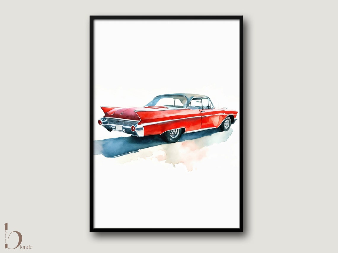 Vintage Vehicle Digital Prints, Watercolor Wall Art, Nursery Decor - Etsy