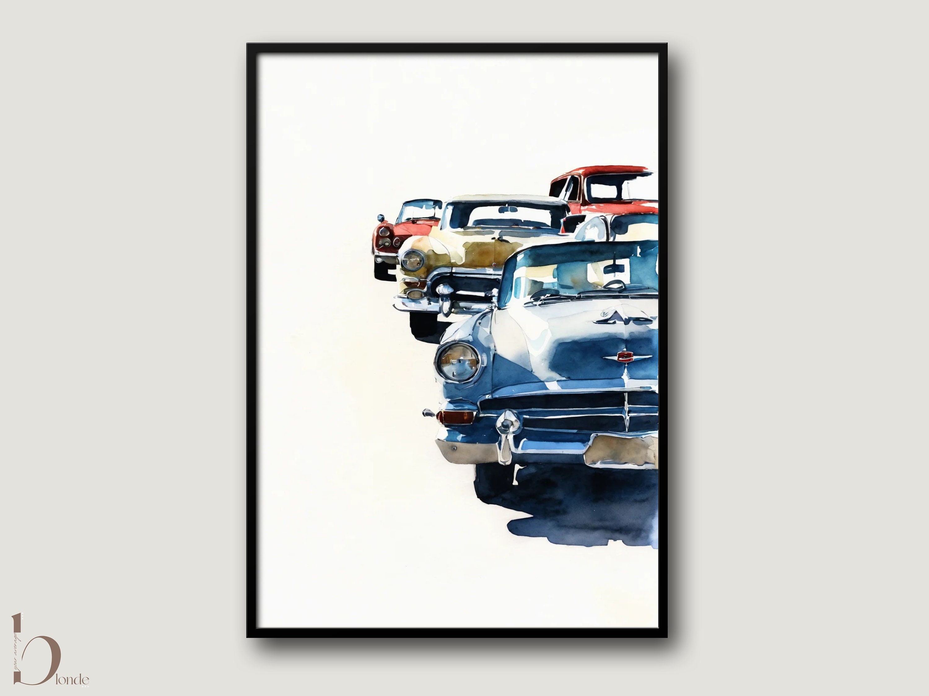 Vintage Vehicle Digital Prints, Watercolor Wall Art, Nursery Decor - Etsy