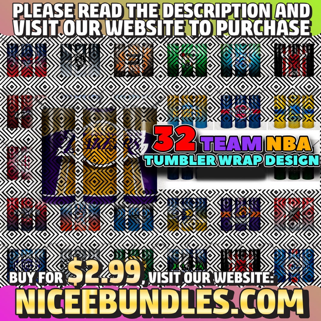 32 NBA Basketball Tumbler Wraps, 20 Oz Skinny Tumbler Sublimation ...