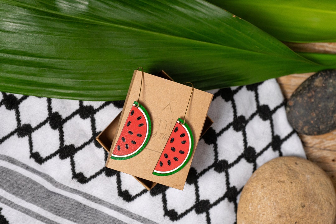 Palestine, Flag Earrings, Stud Earrings, Hand Painted, Gift, Protest ...