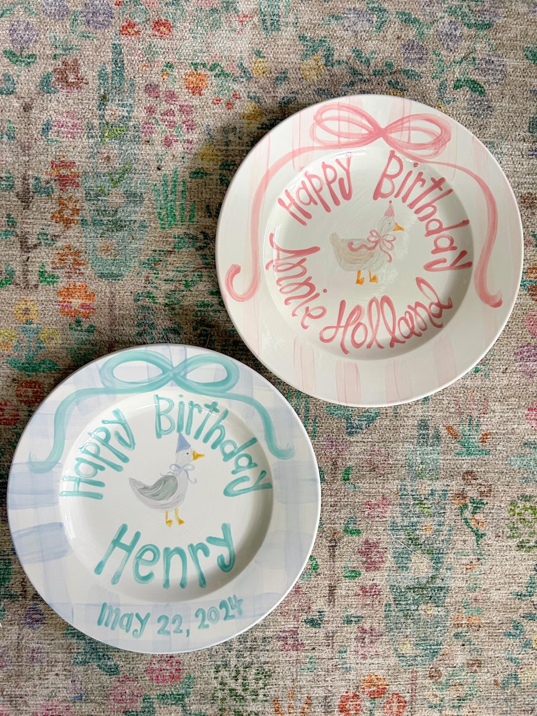 Hand-painted Silly Goose Birthday Plate: Personalized Ceramic Heirloom ...