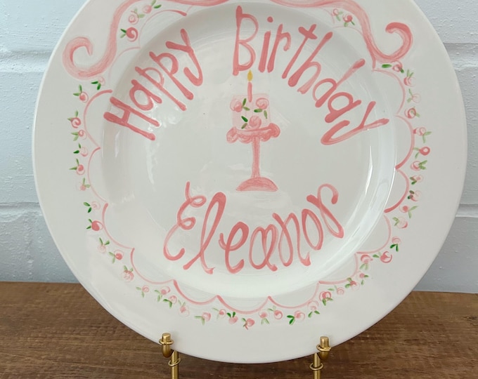 Personalized Birthday Plate Hand Painted Birthday Plate Purple and ...