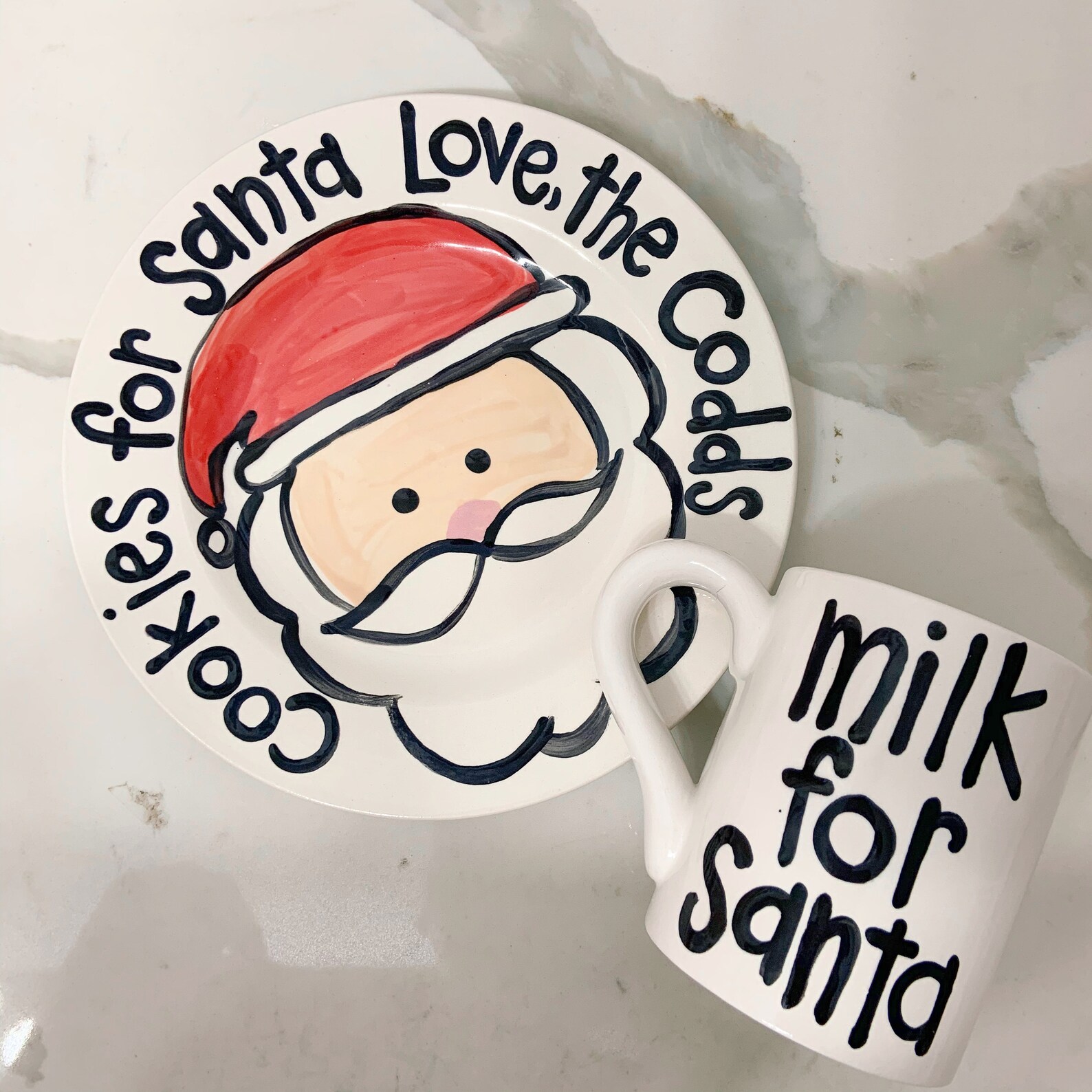 Cookies and Milk for Santa Personalized Plate & Mug / - Etsy
