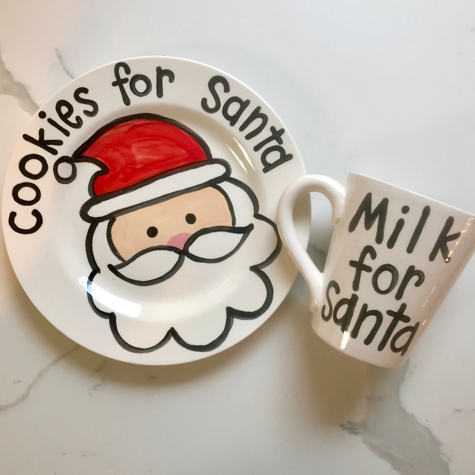 Cookies and Milk for Santa Personalized Plate & Mug / - Etsy