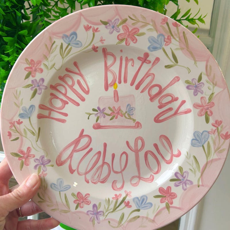 1st Happy Birthday Plate - Etsy