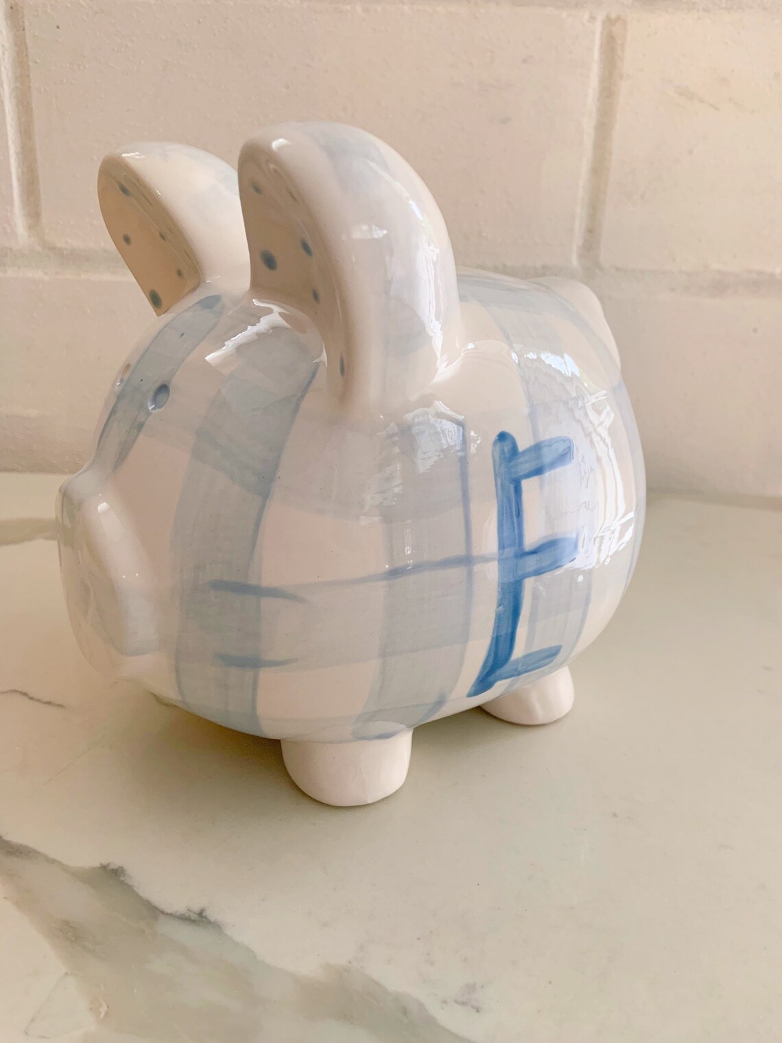 Gingham Preppy Piggy Bank - Etsy