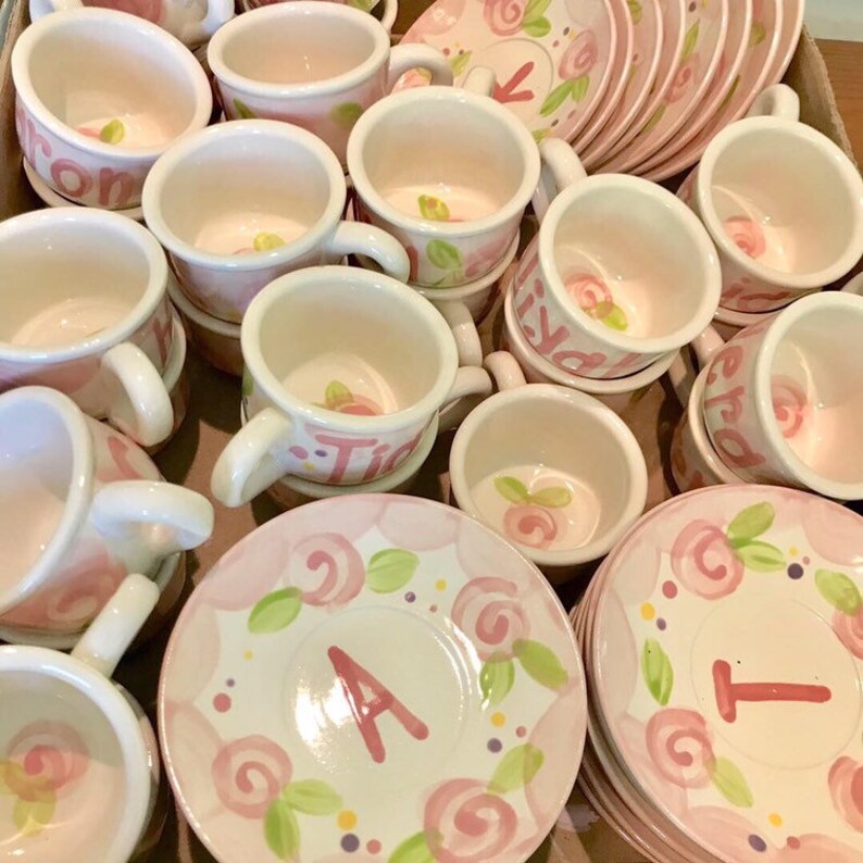 Personalized Child's Sized Handpainted Tea Cup Party Favor | Etsy
