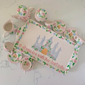 Little Girls Personalized Princess Tea Set With Tray // Castle and ...