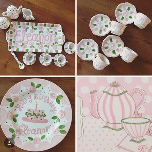 Little Girls Personalized Tea Set With Tray // Lets Have Some Tea ...