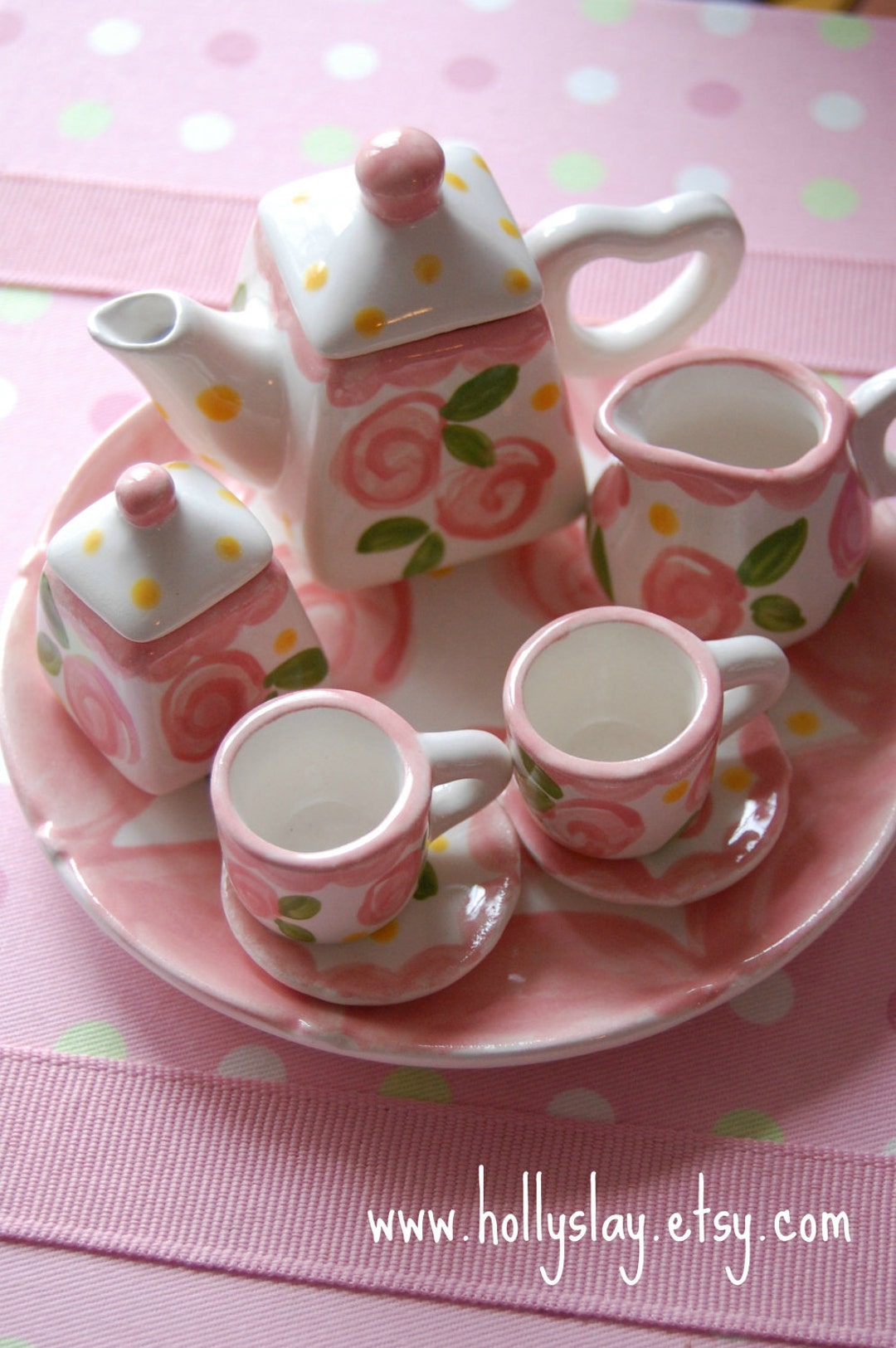 Tiny Tea for Two Doll Tea Set Handpainted and Personalized - Etsy