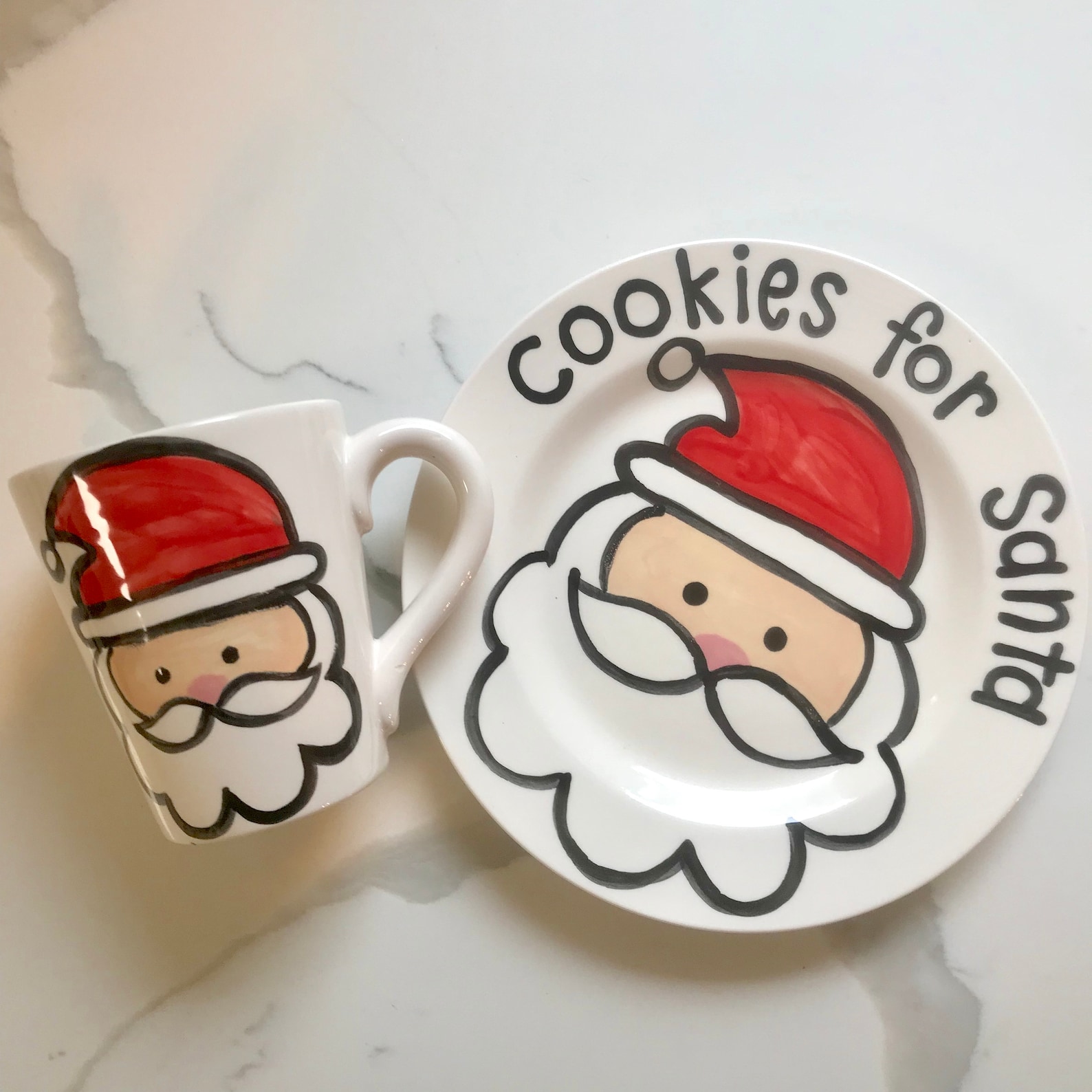Cookies and Milk for Santa Personalized Plate & Mug / - Etsy