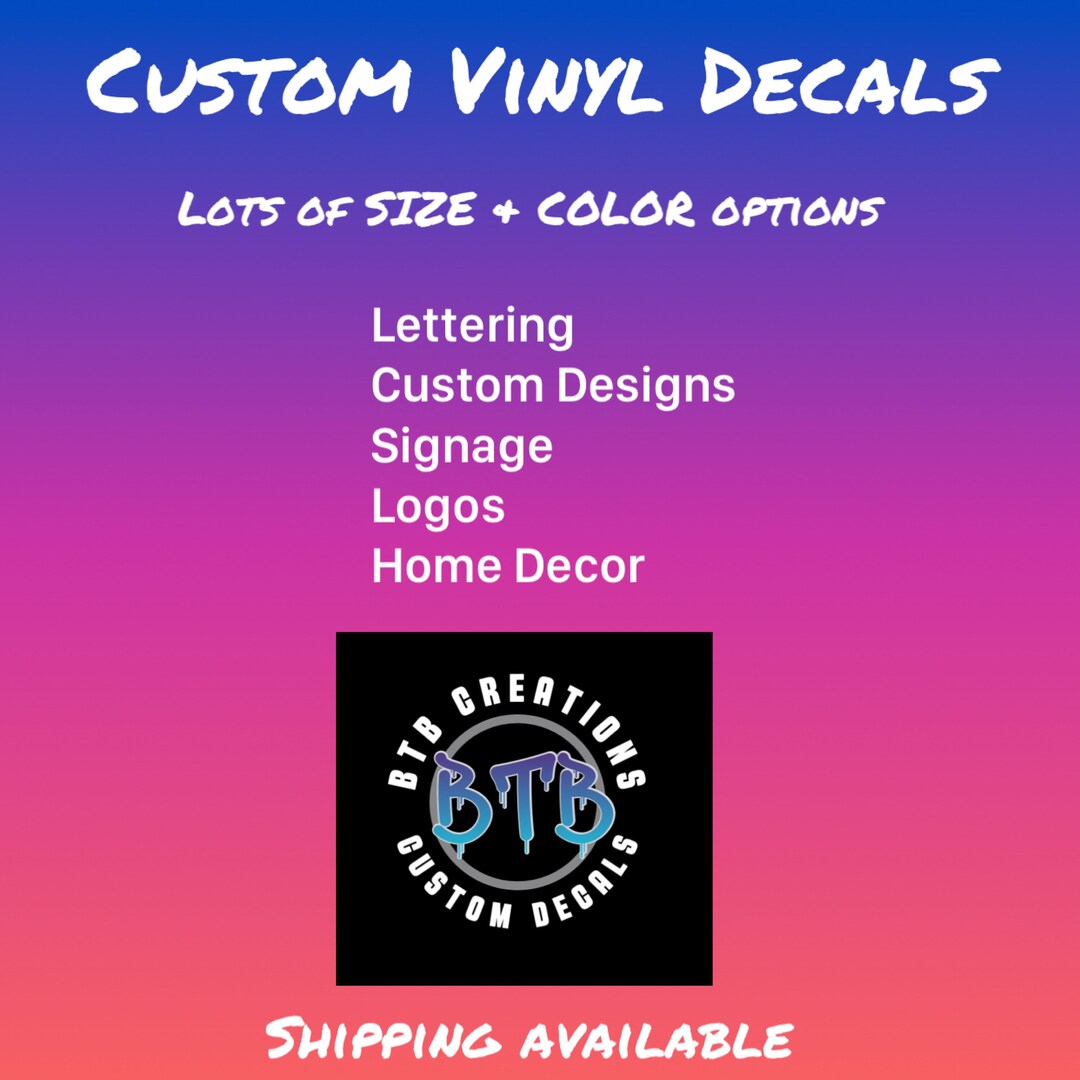 Custom Vinyl Decal Designs - Etsy