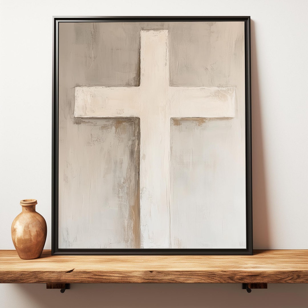 Abstract Cross Art Print: Christian Scripture Wall Art (digital ...