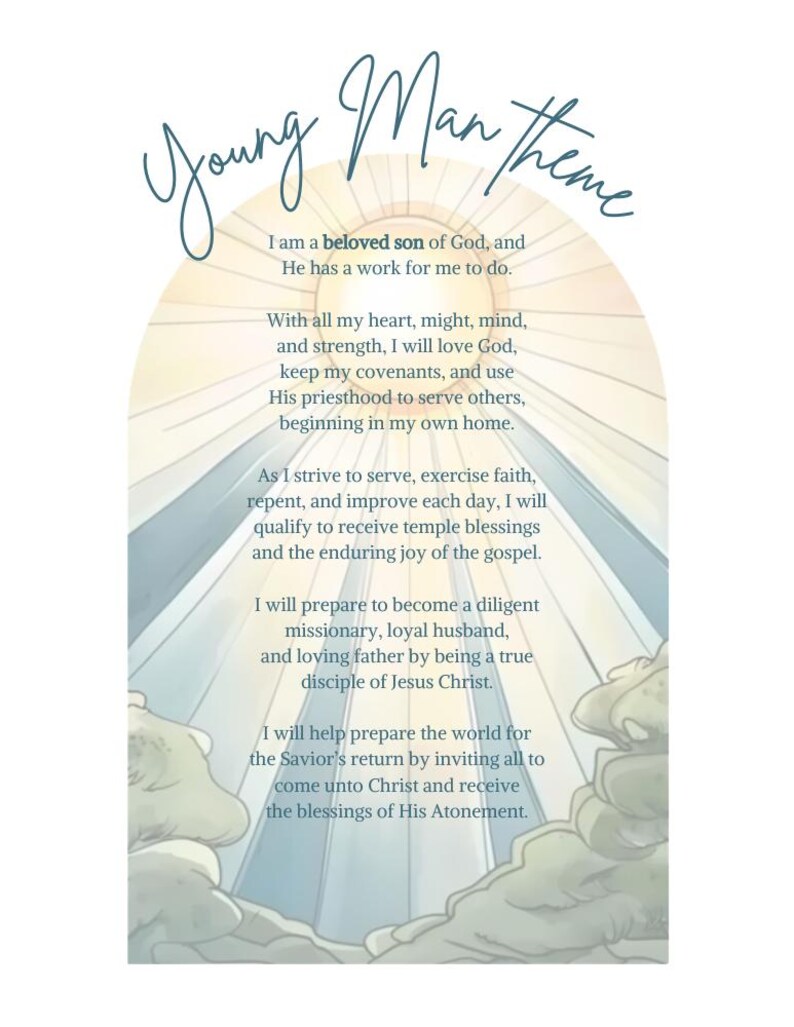 LDS Youth Theme "look Unto Christ" Printable | Young Man Theme ...