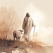 Parable of the Lost Sheep Digital Painting of Christ With Lost Sheep ...
