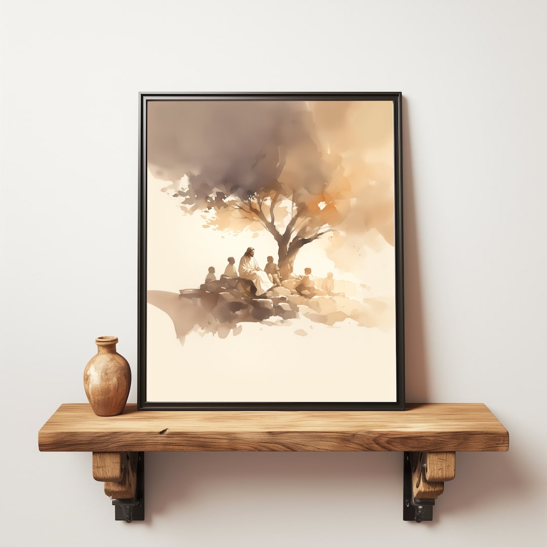 Jesus Teaching the Children | Poster Painting | Bible Verse Wall Art ...