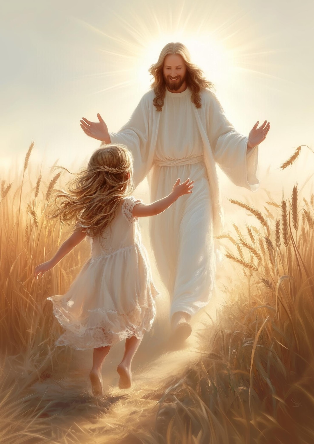 Christian Wall Art, Jesus and Girl Art, Bible Wall Art, Jesus and ...