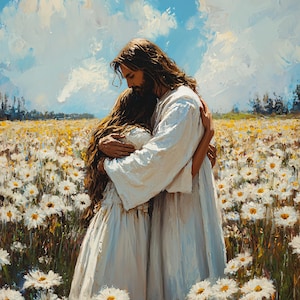 Jesus Hugging Girl Art: Christian Scripture Printable (digital Download ...