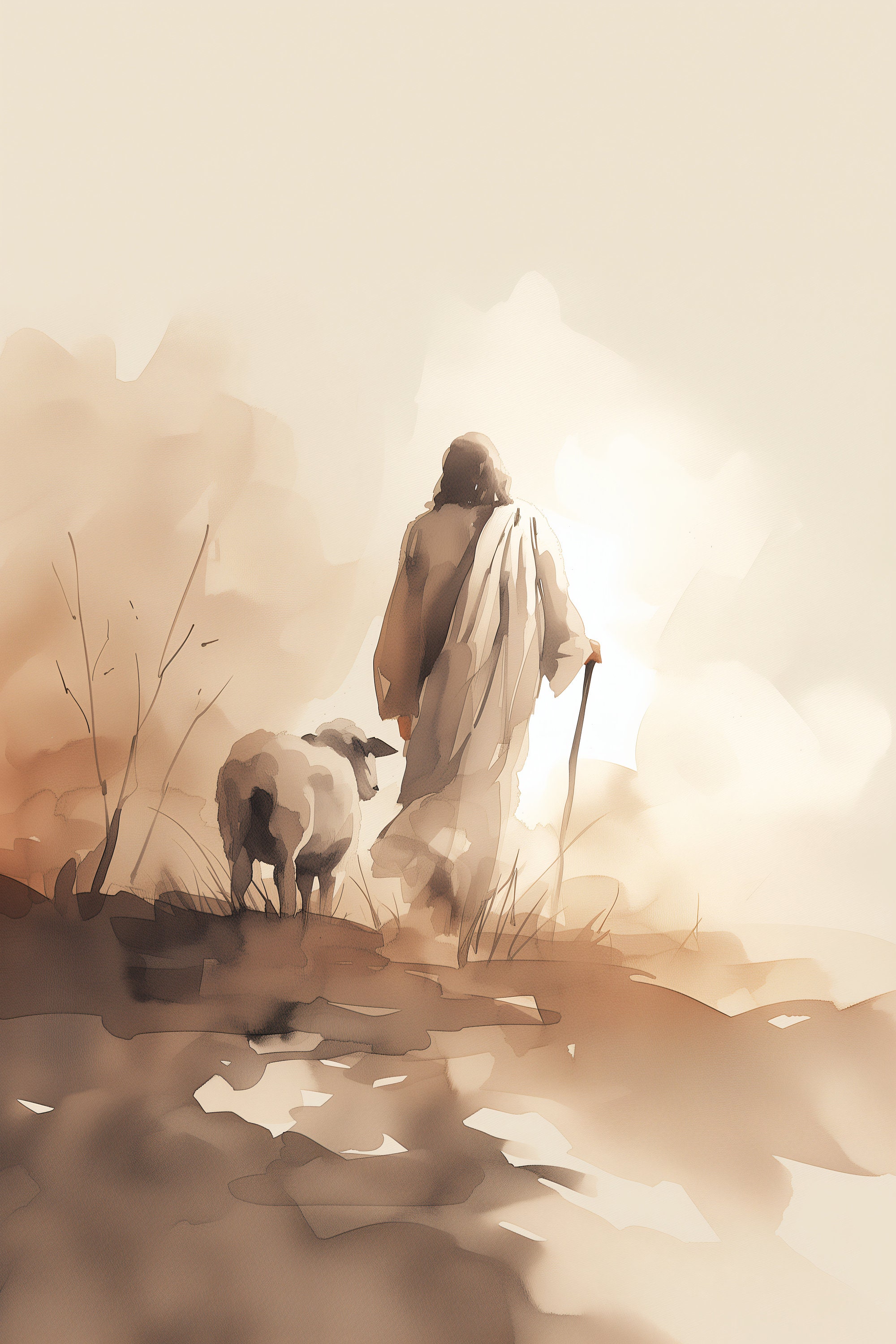Parable of the Lost Sheep | Digital Painting of Christ With Lost Sheep ...