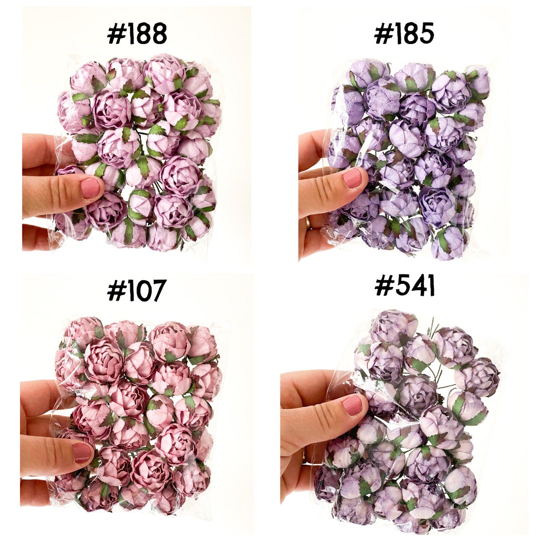25 Mulberry Paper Ranunculus in Purple and Mauve Tones Purple Paper ...