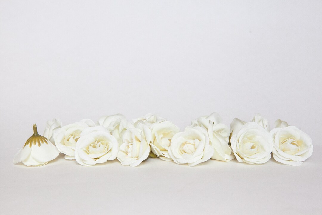 20 Mini Roses in Ivory SMALL Artificial Roses See Description ITEM ...