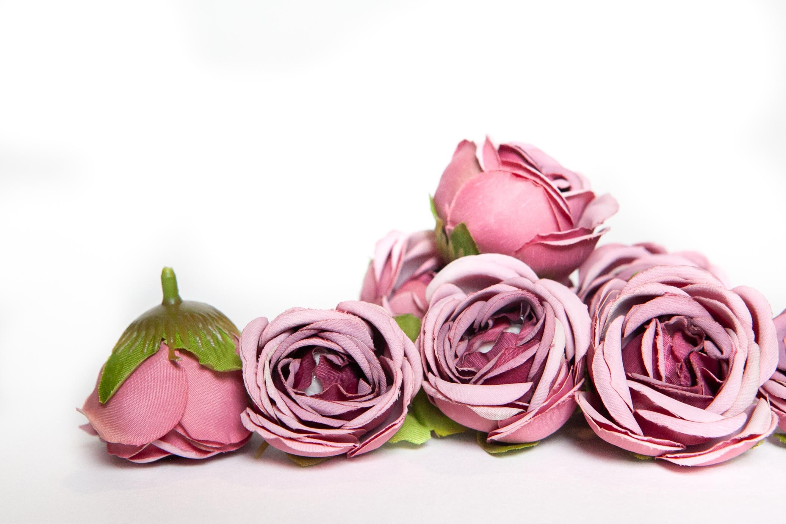 10 Gorgeous Small Roses in BOLD PINK Artificial Flowers | Etsy