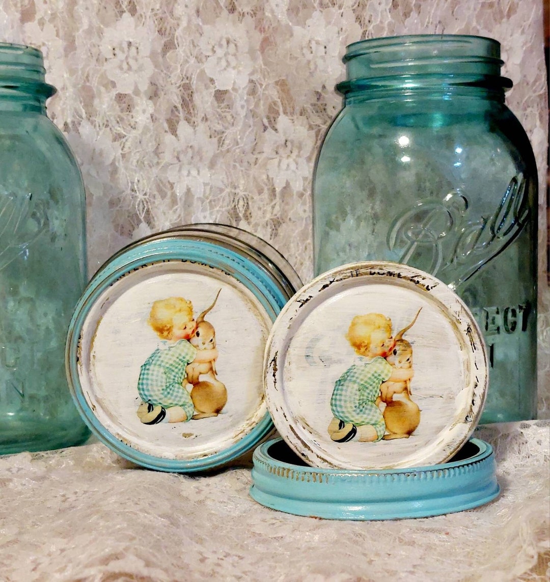 2 Victorian Cottagecore Home Decor Decorative Wide Mouth Mason Ball ...